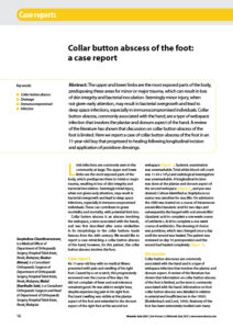 Collar button abscess of the foot: a case report – Wounds Asia