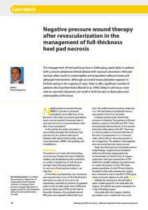 Negative pressure wound therapy after revascularization in the ...