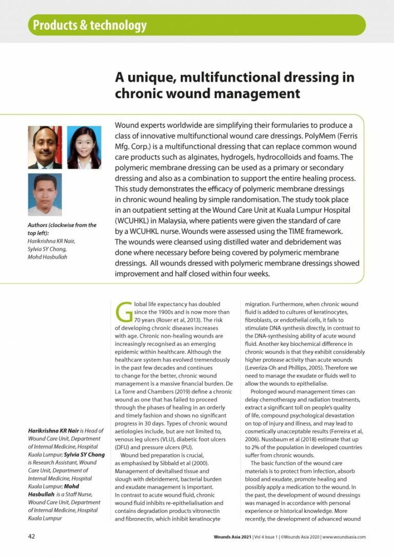 A unique, multifunctional dressing in chronic wound management – Wounds ...
